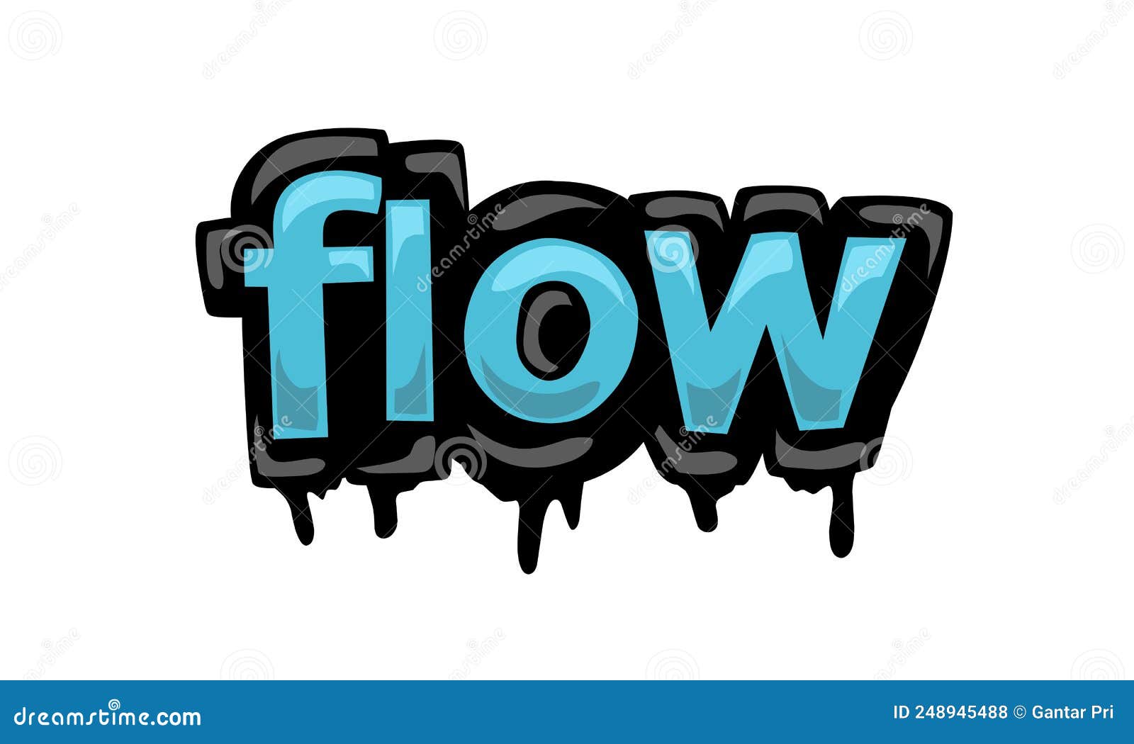 FLOW Writing Vector Design on White Background Stock Illustration ...