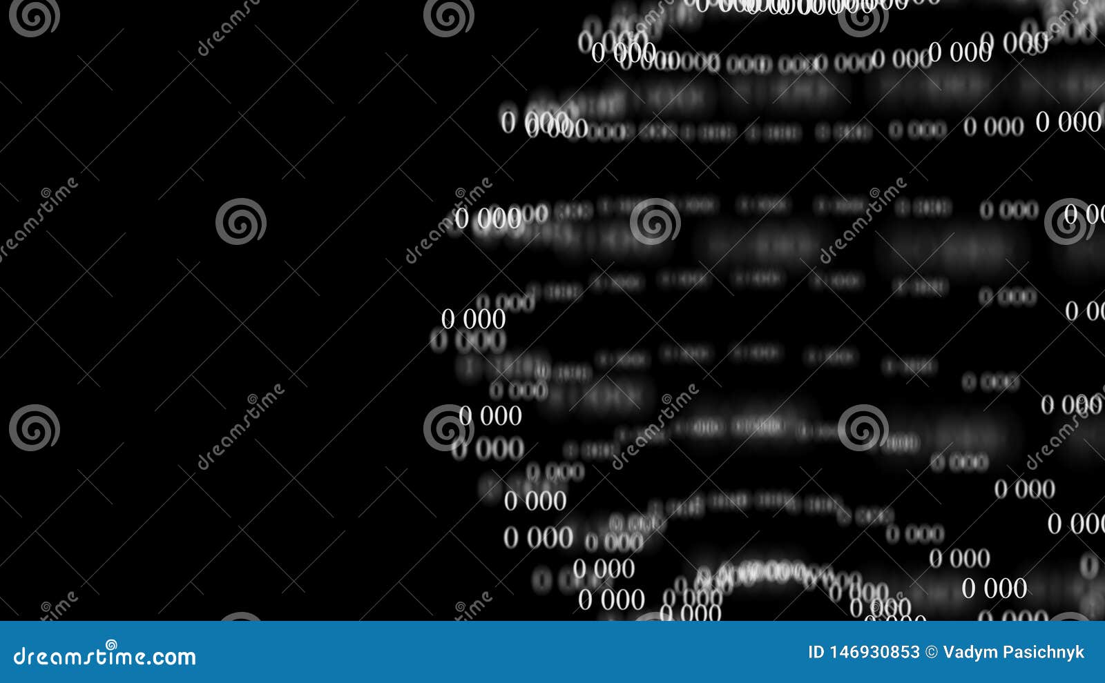 Flow of Zeros. Digital Background Matrix. 3d Rendering. Binary Code Background. Programming. Web ...