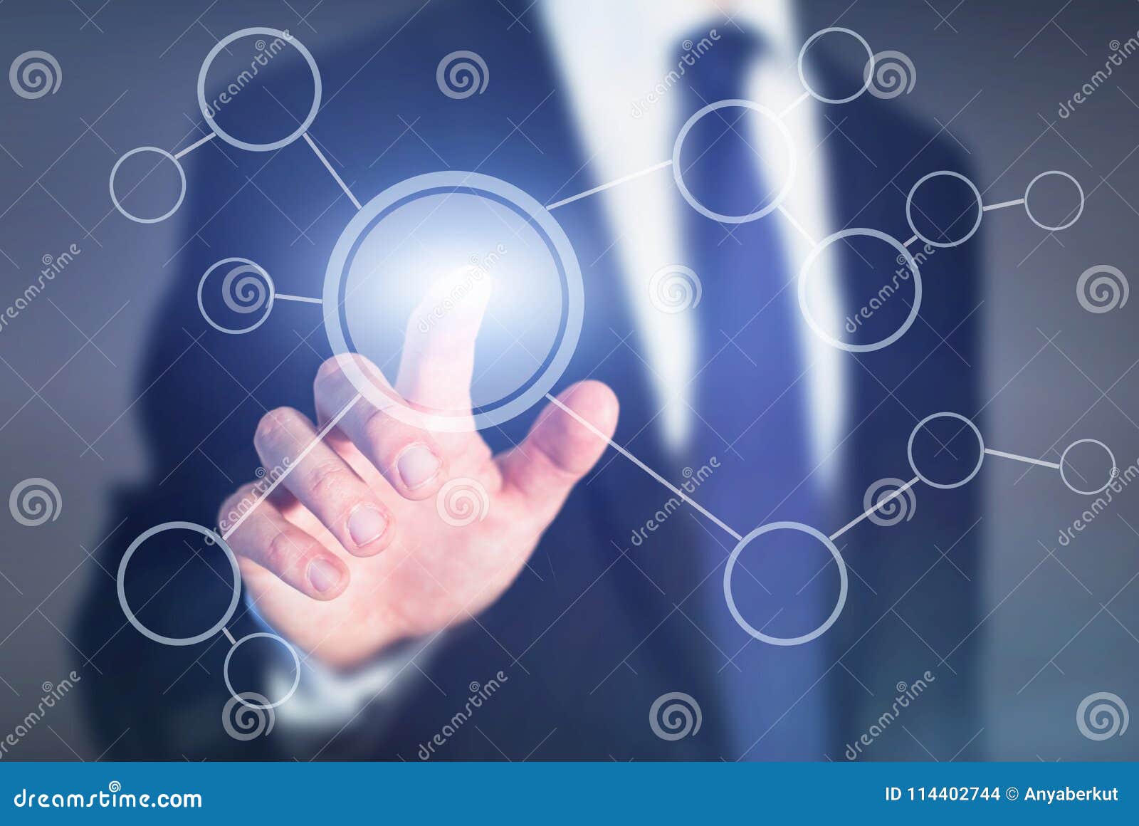 Flowchart on Abstract Touch Screen, Business Process Scheme Stock Photo ...