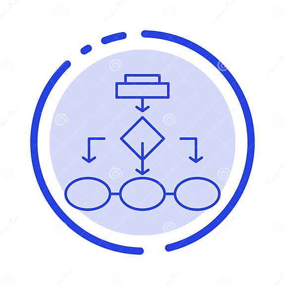 Flowchart Algorithm Business Data Architecture Scheme Structure Workflow Blue Dotted Line