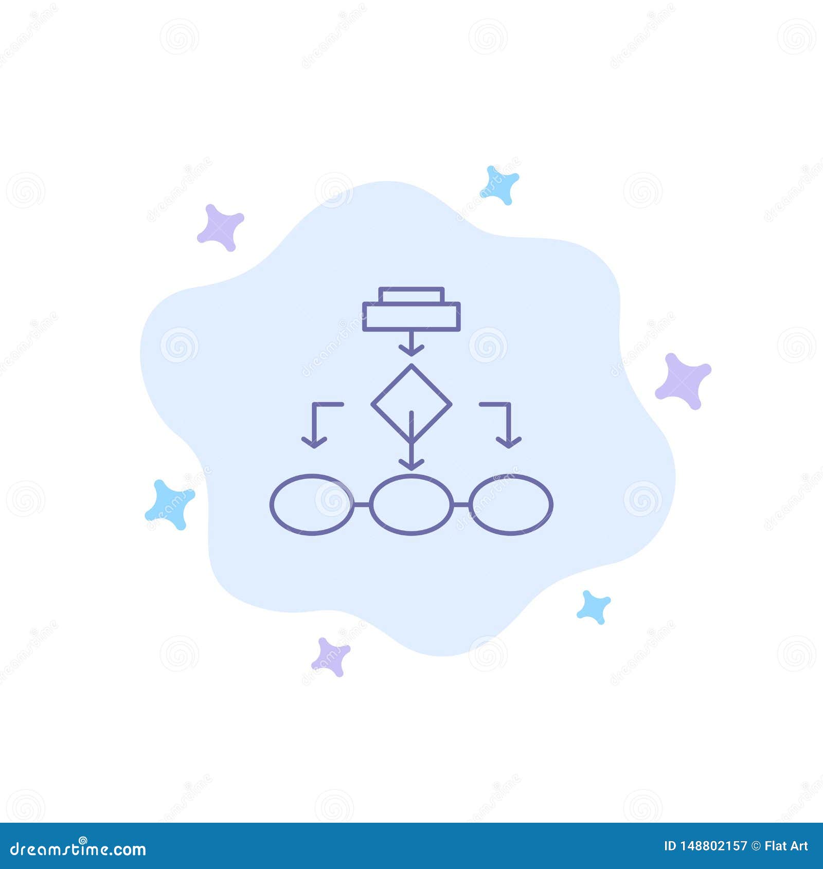 Flowchart Algorithm Business Data Architecture Scheme Structure Workflow Blue Outline Logo