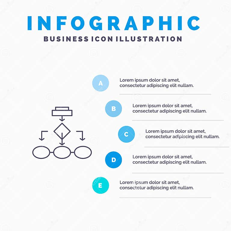 Flowchart, Algorithm, Business, Data Architecture, Scheme, Structure, Workflow Line Icon with 5 ...