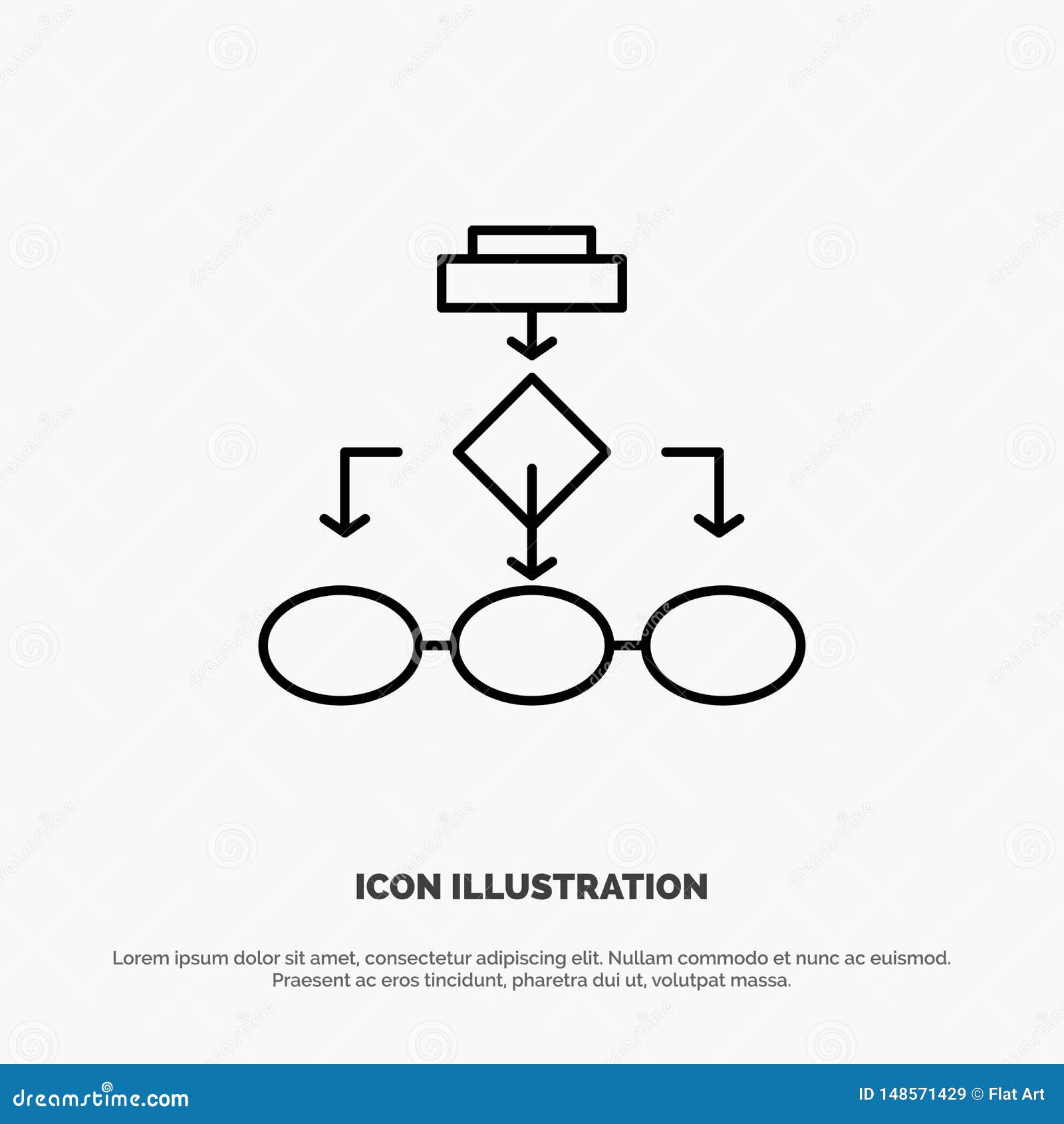Flowchart Algorithm Business Data Architecture Scheme Structure Workflow Line Icon Vector 0630
