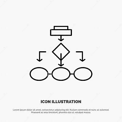 Flowchart, Algorithm, Business, Data Architecture, Scheme, Structure, Workflow Line Icon Vector ...