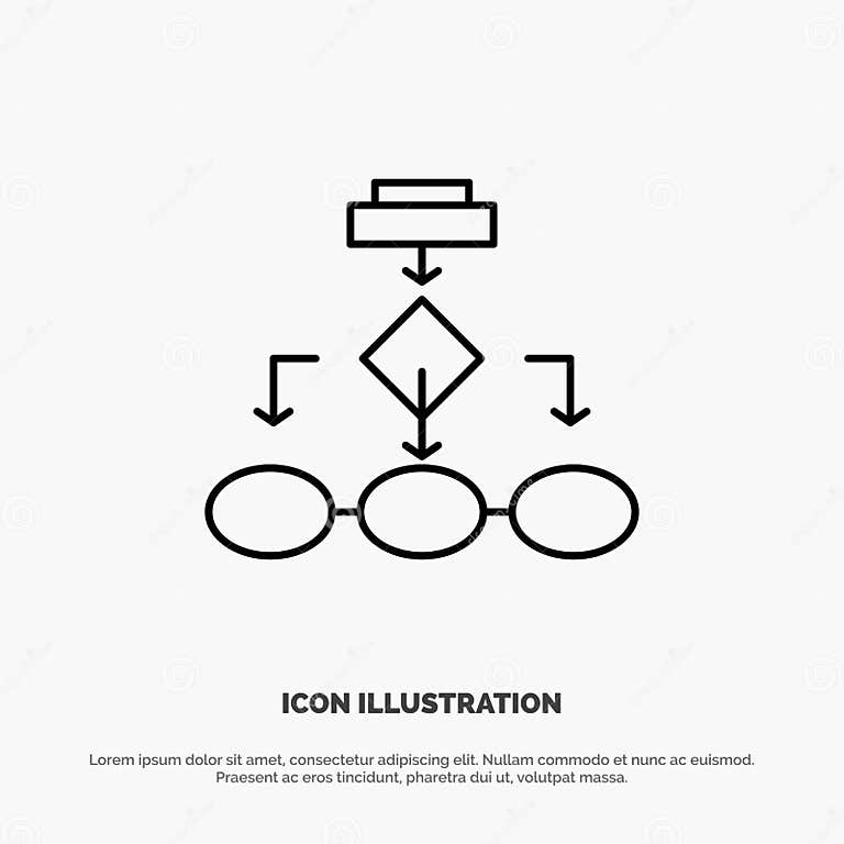Flowchart, Algorithm, Business, Data Architecture, Scheme, Structure, Workflow Line Icon Vector ...