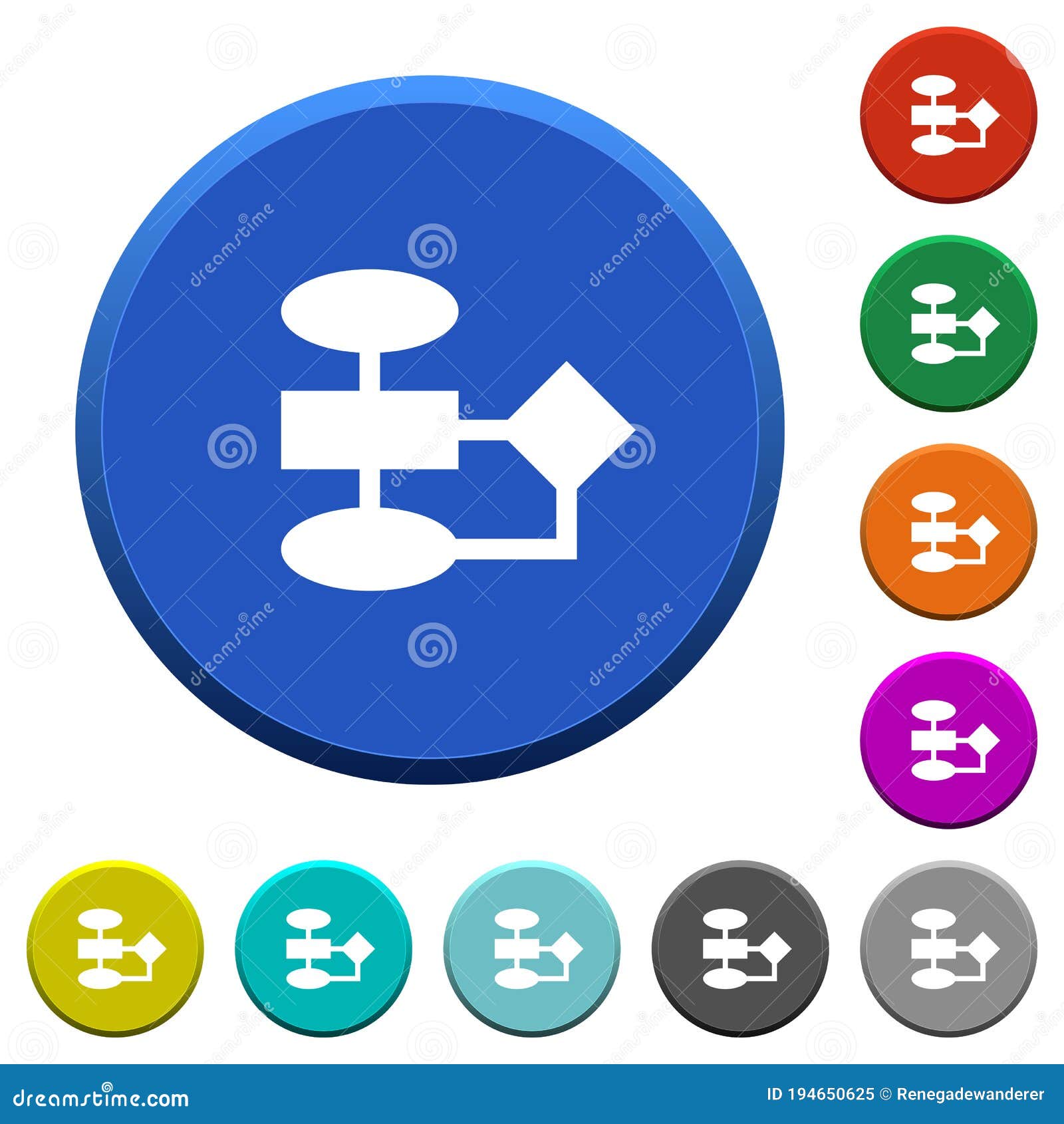 Flowchart beveled buttons stock vector. Illustration of business ...