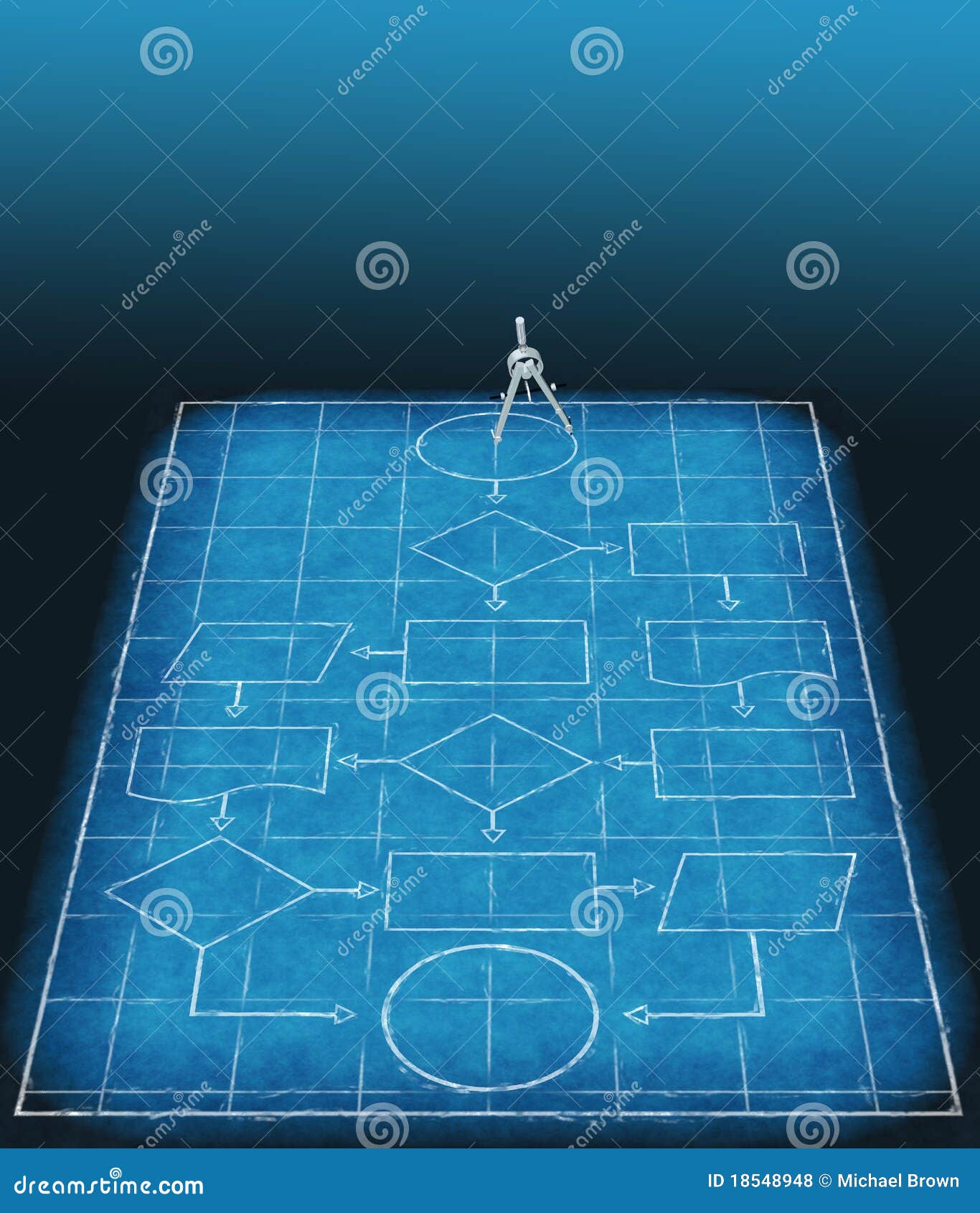 Flowchart Blueprint Plan Process Management Stock Illustration ...