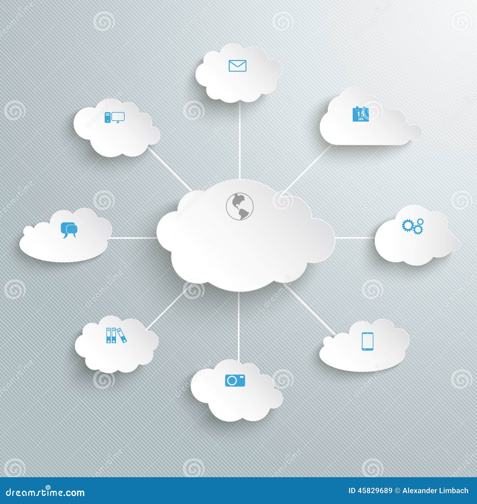 Flowchart Connected Clouds Stripes Cartoon Vector | CartoonDealer.com ...