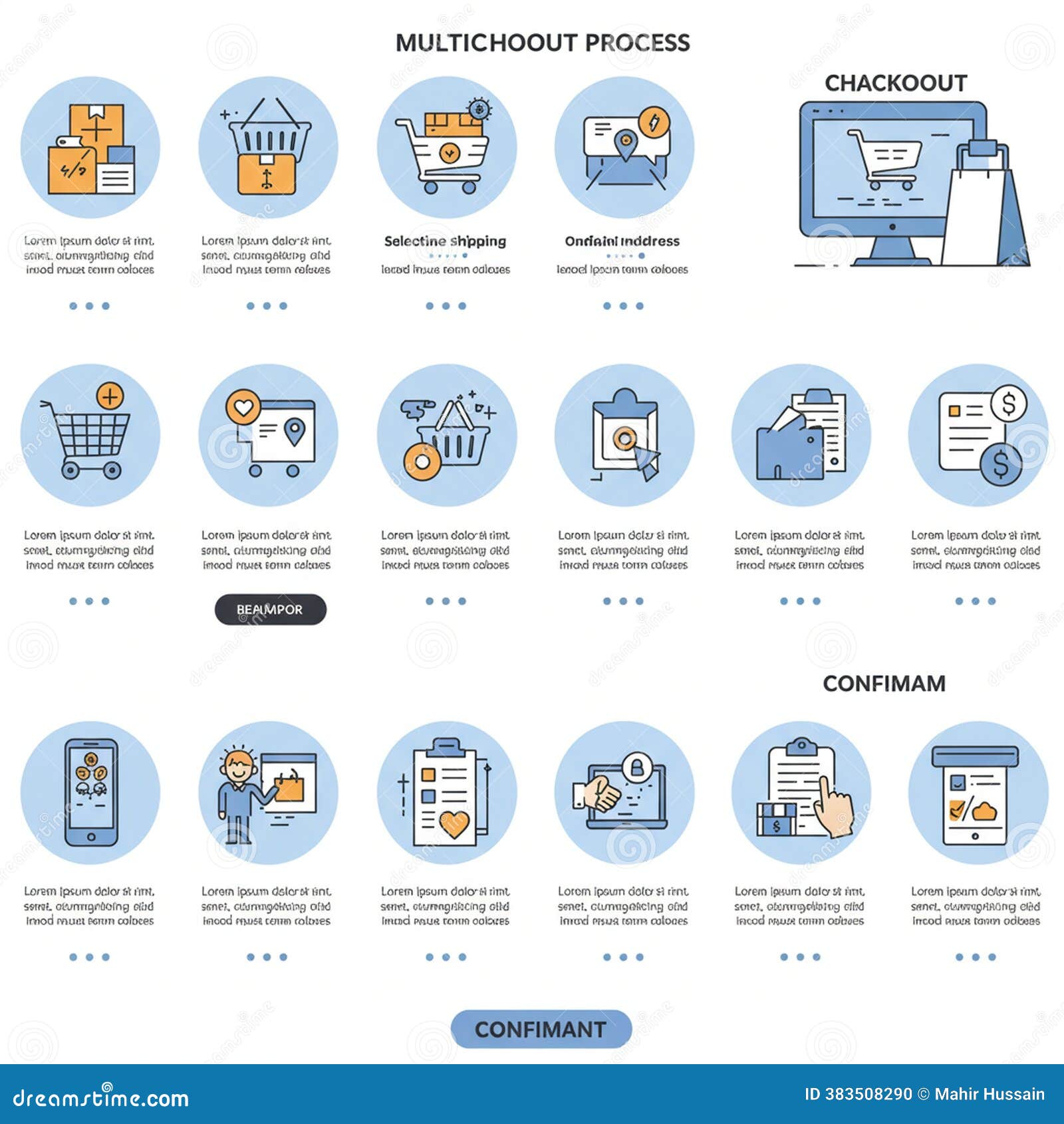 Flowchart Depicting A Digital Process With Interconnected Circular ...