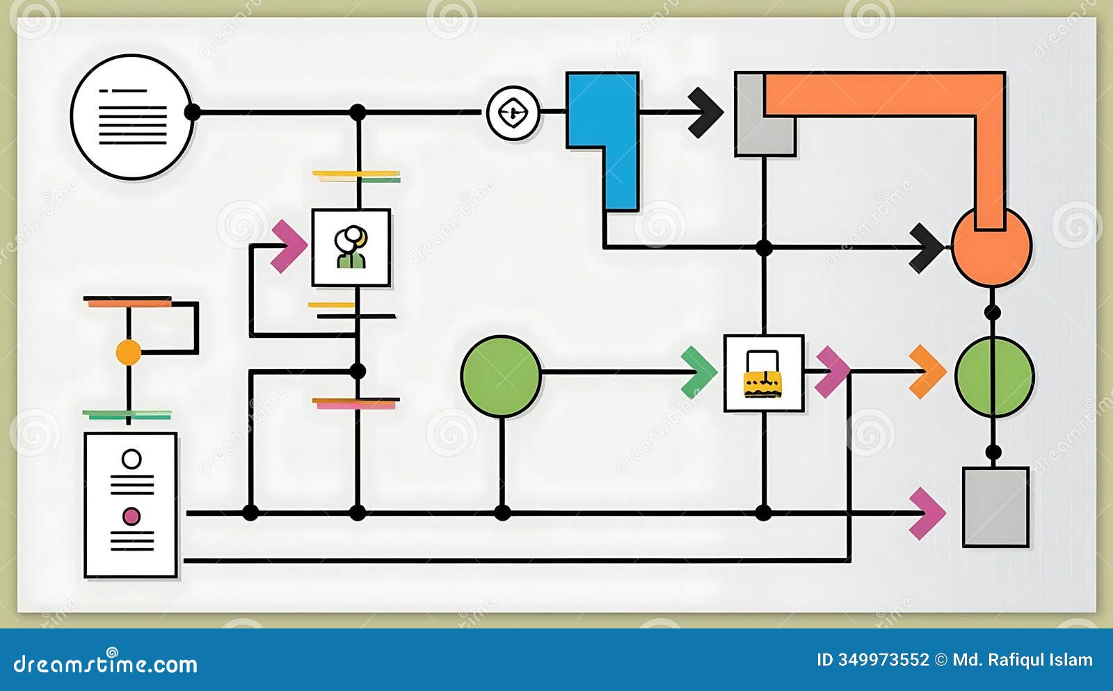 Flowchart Design Clean Background Illustration Cartoon Vector ...