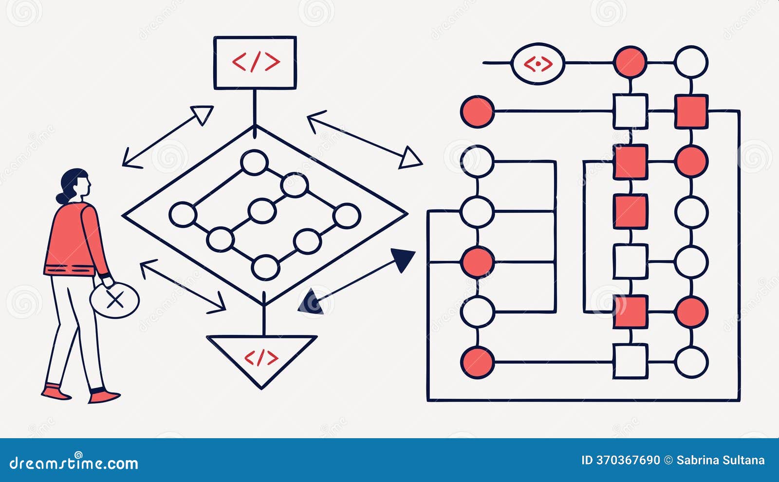 A Boy Is Explaining A Flowchart To A Girl Stock Photo | CartoonDealer ...