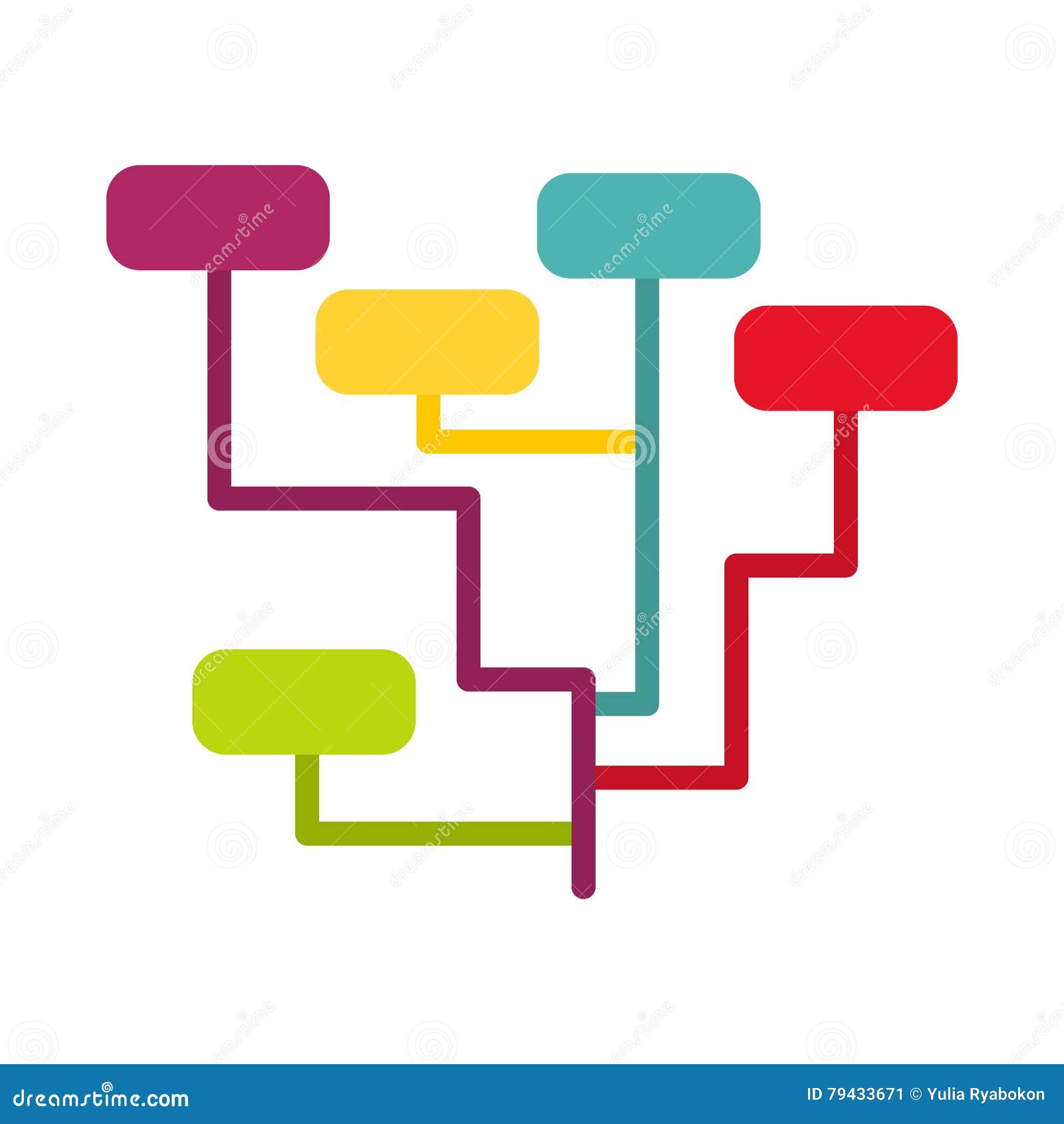 Flowchart Diagram, Scheme Icon, Flat Style Stock Vector - Illustration ...