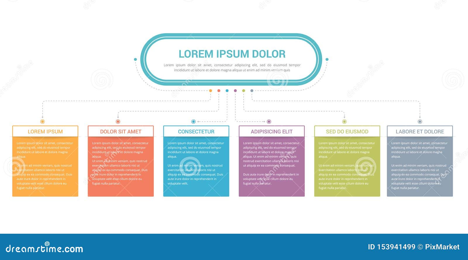 Flowchart with 5 Elements stock vector. Illustration of plan - 153941499