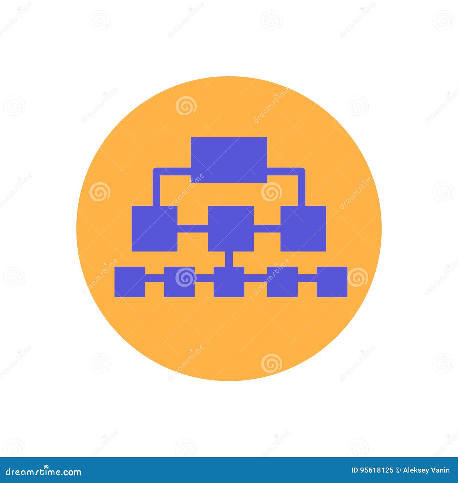 Flowchart Flat Framed Icons Cartoon Vector 194597727