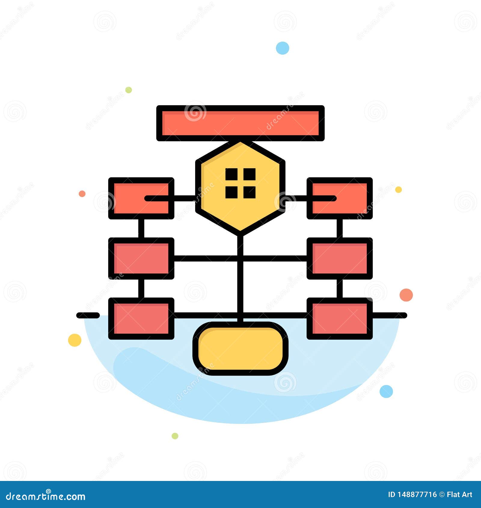 Flowchart, Flow, Chart, Data, Database Abstract Flat Color Icon ...