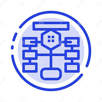 Flowchart, Flow, Chart, Data, Database Blue Dotted Line Line Icon Stock ...