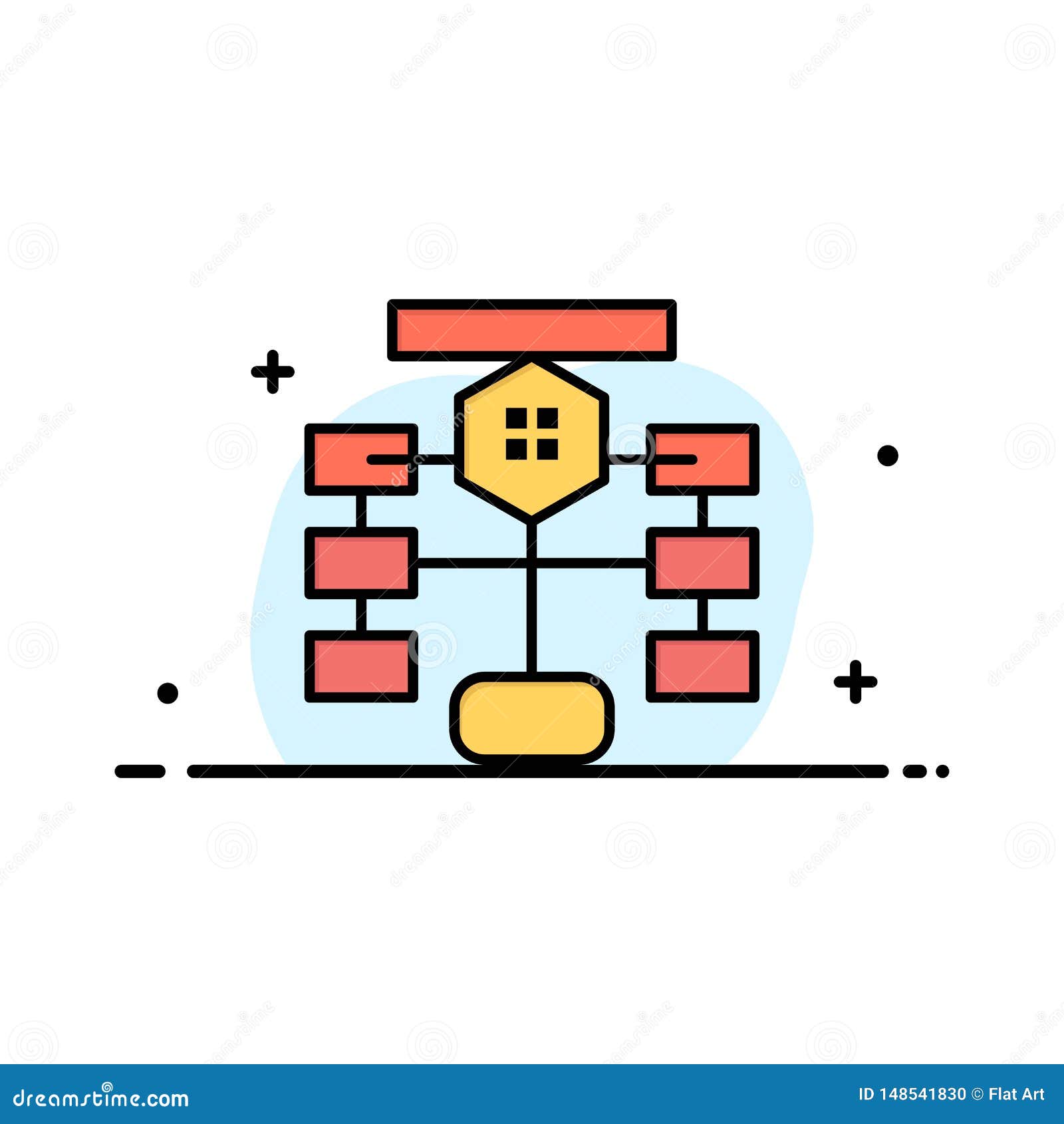 Flowchart, Flow, Chart, Data, Database Business Logo Template. Flat ...
