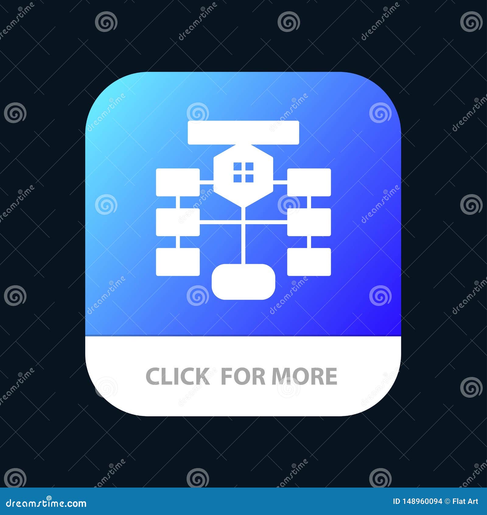 Flowchart Flow Chart Data Database Mobile App Icon Design Stock Vector Illustration Of