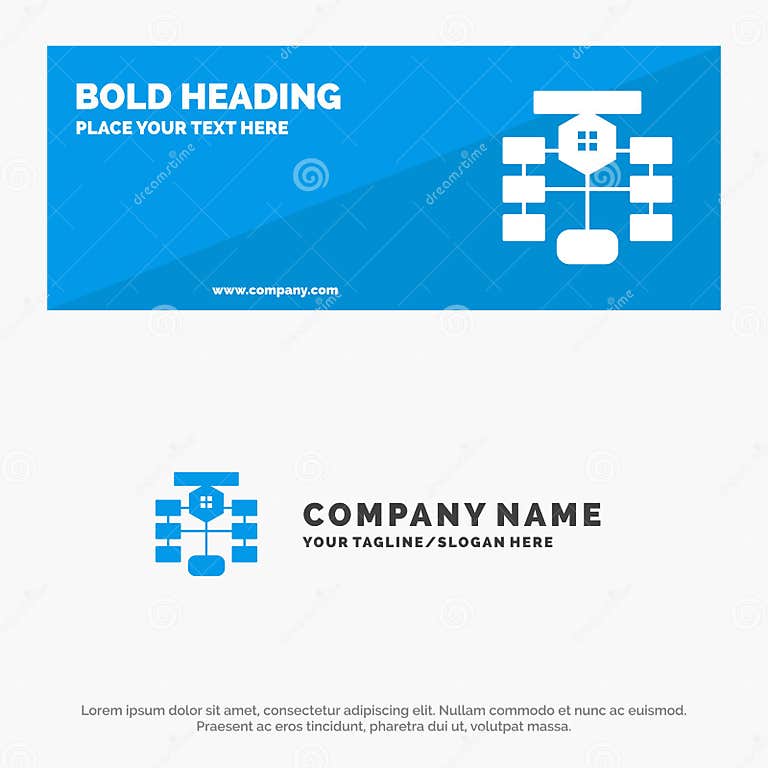Flowchart, Flow, Chart, Data, Database SOlid Icon Website Banner and ...