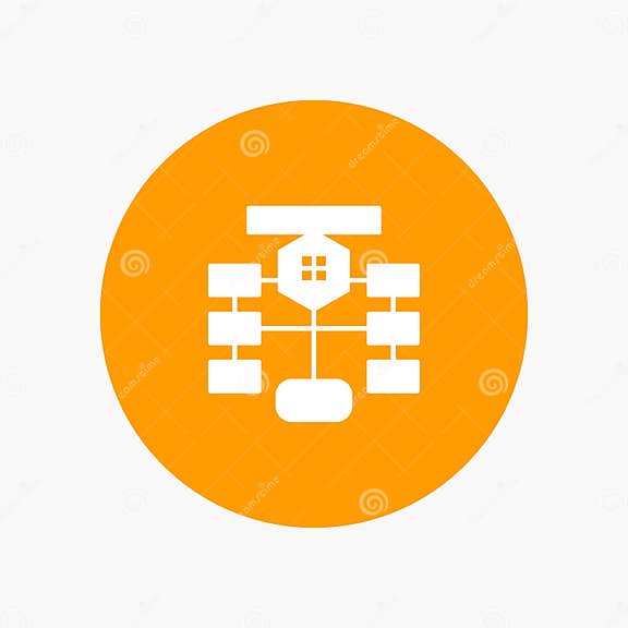 Flowchart, Flow, Chart, Data, Database White Glyph Icon Stock Vector ...