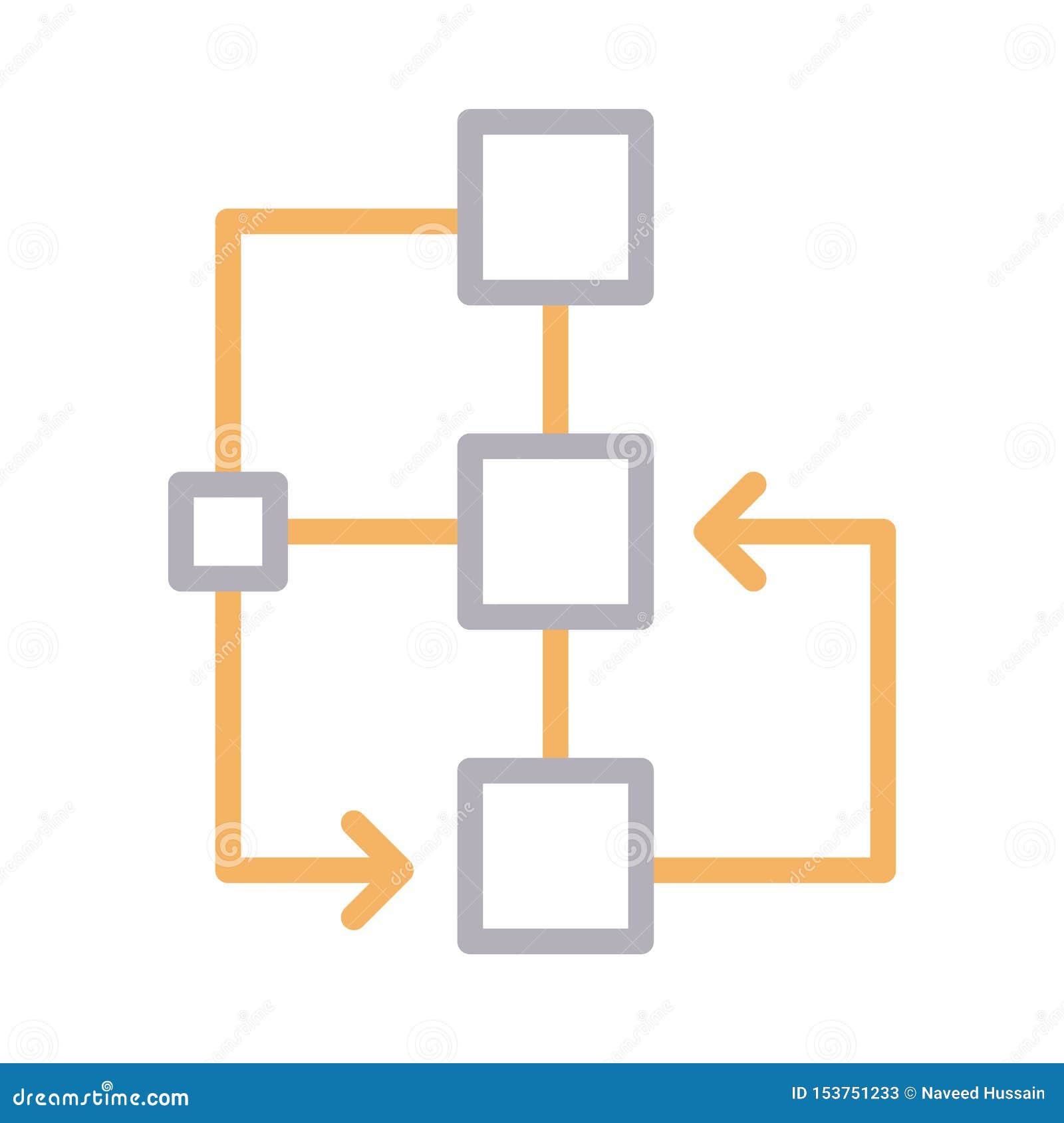 Flowchart Colour Line Vector Icon Stock Vector - Illustration of icons ...