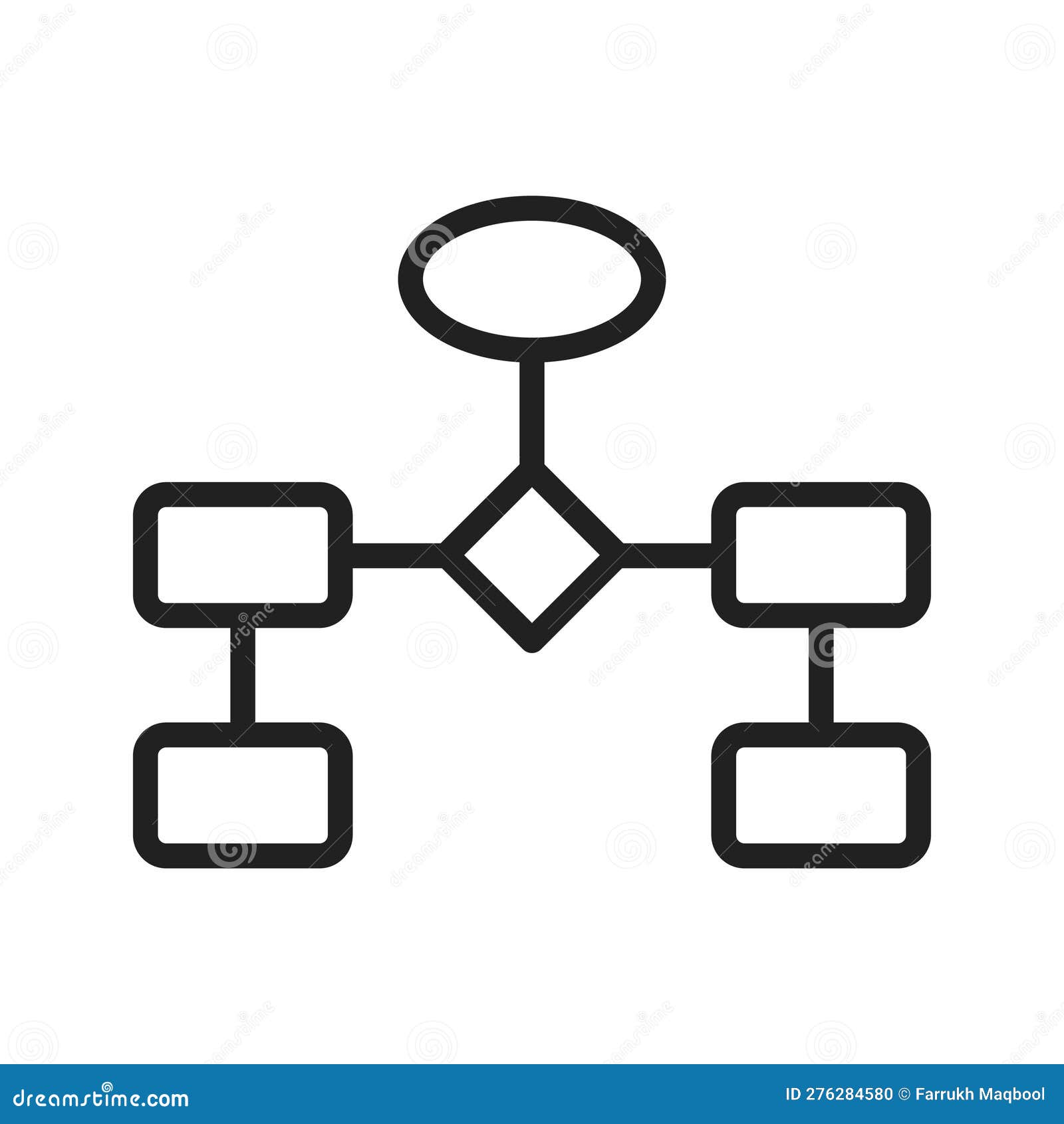 Flowchart Icon Horizontal Hierarchy And Structure Flowchart Template Vector Illustration