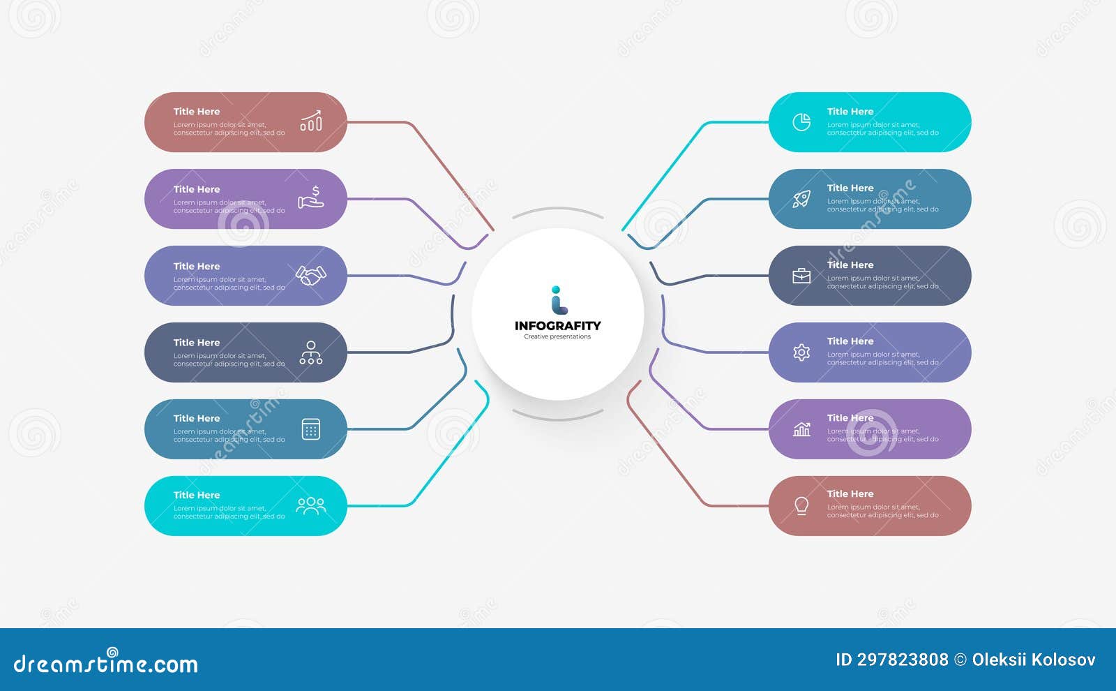 Flowchart Circle Infographic Template With 5 Steps Or Options Vector