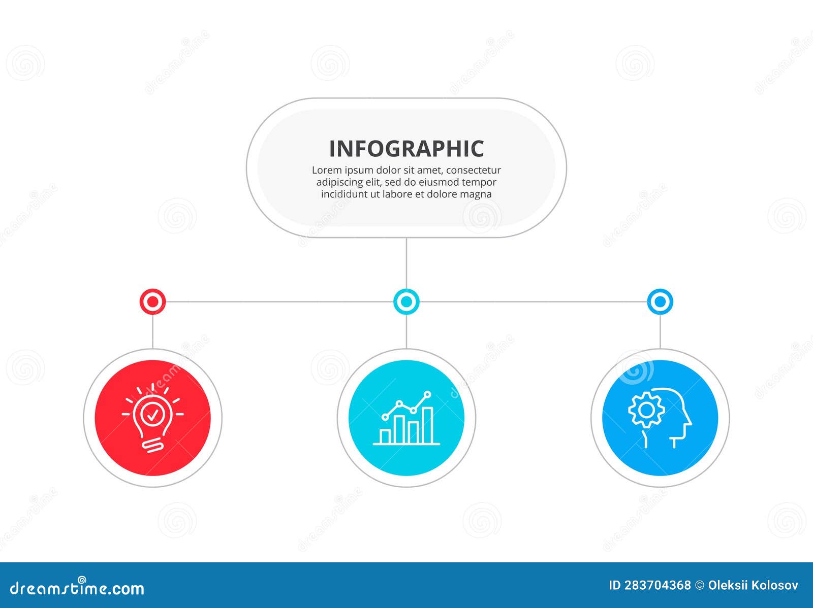 Flowchart Infographic Template with 3 Steps or Options. Vector Business ...