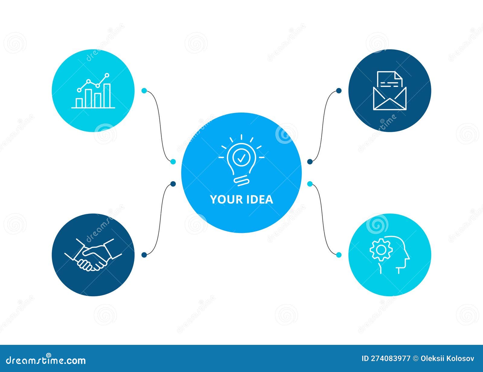 Flowchart Infographic Template with 4 Steps or Options. Vector Business ...