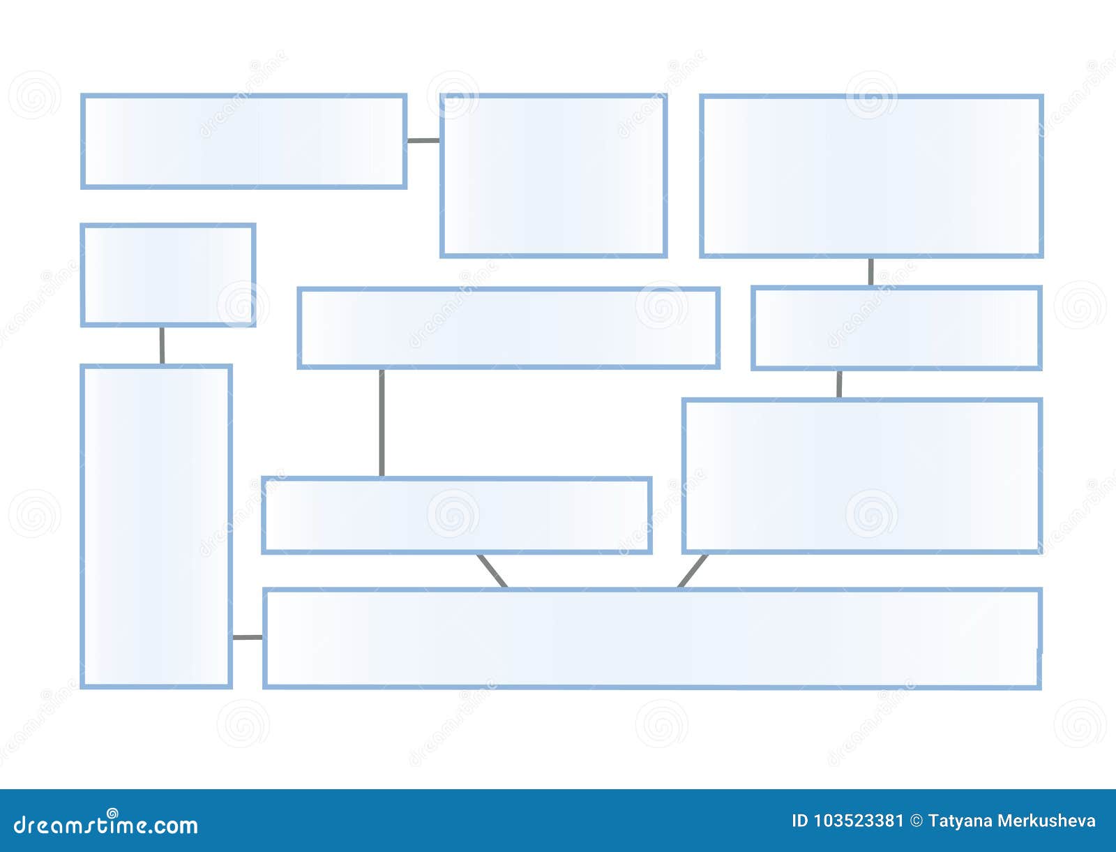 Flowchart Latout On A White Background. Connected Info-boxes Vector ...