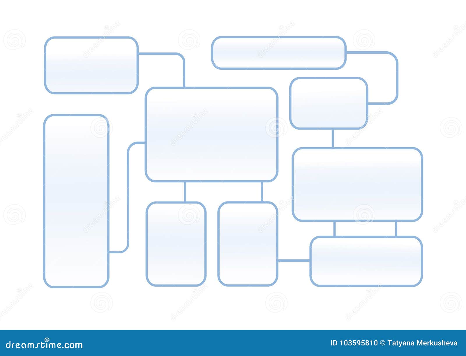 Flowchart Latout On A White Background. Connected Info-boxes Vector ...