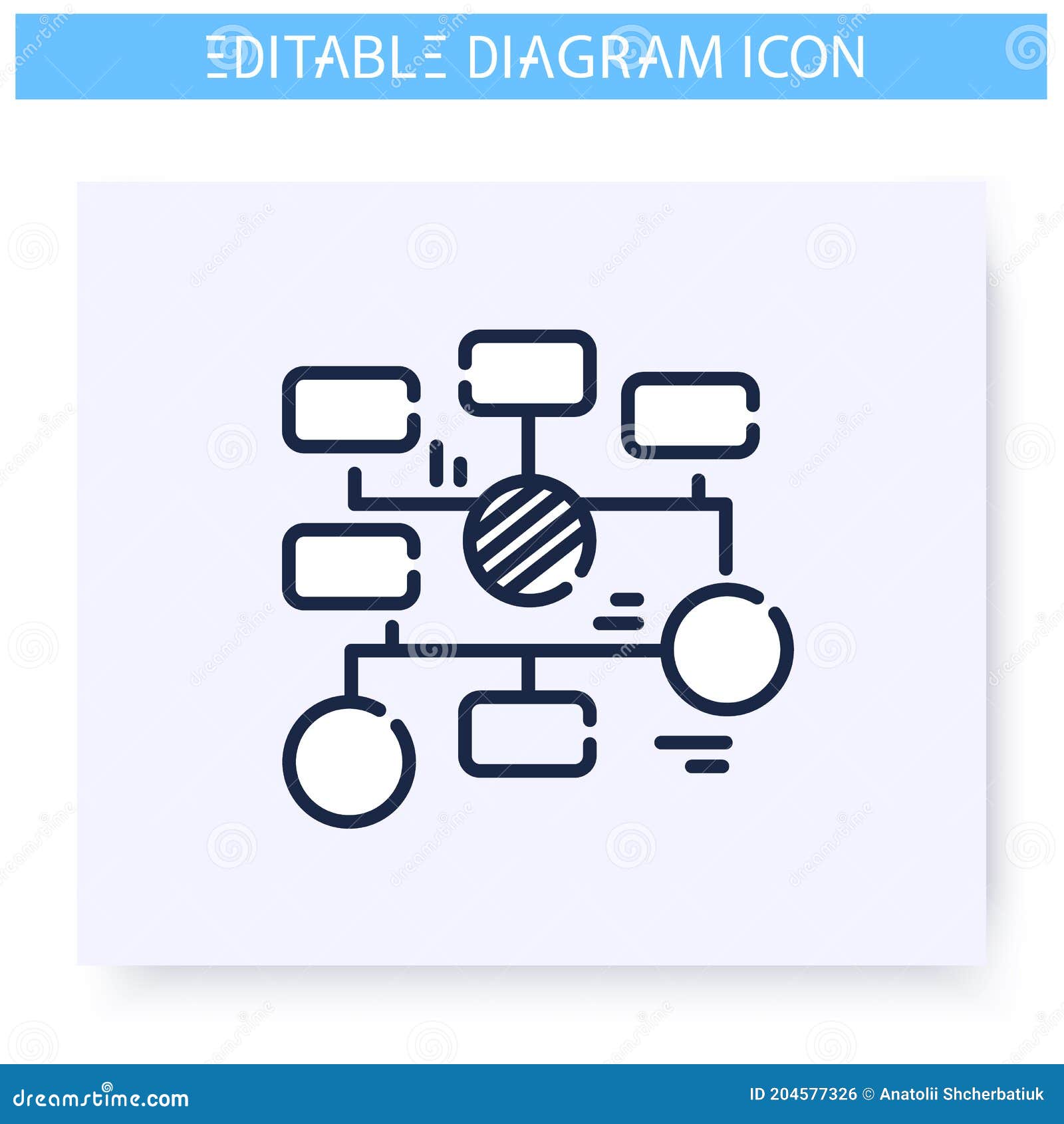 Flowchart Line Icon. Editable Illustration Stock Vector - Illustration ...