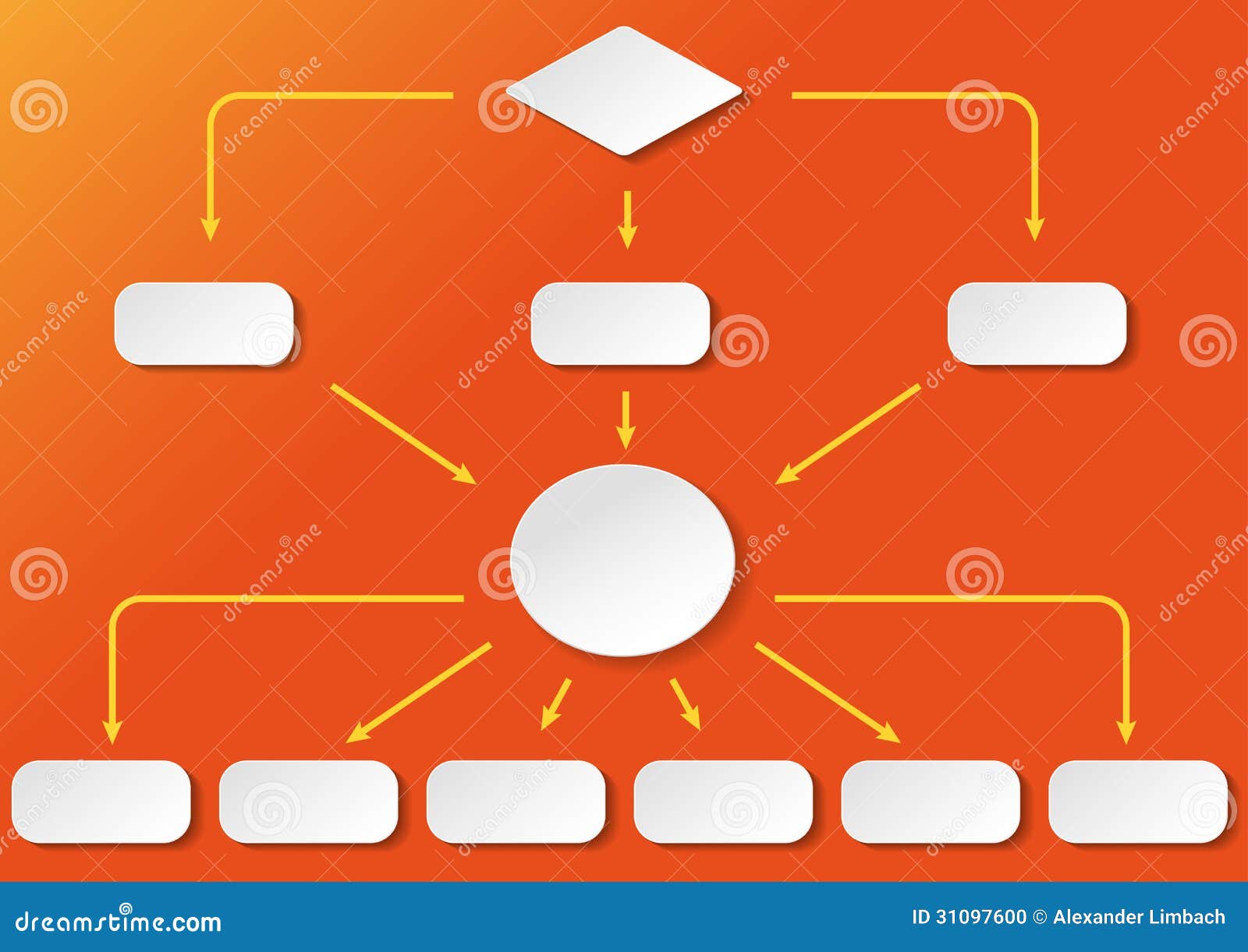 Flowchart Orange Background Stock Vector - Illustration of data ...