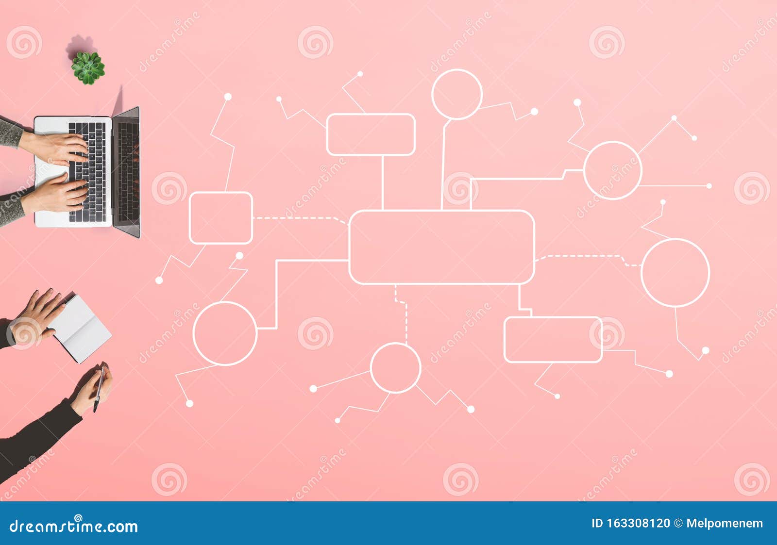 Flowchart With People Working Together Stock Photo | CartoonDealer.com ...