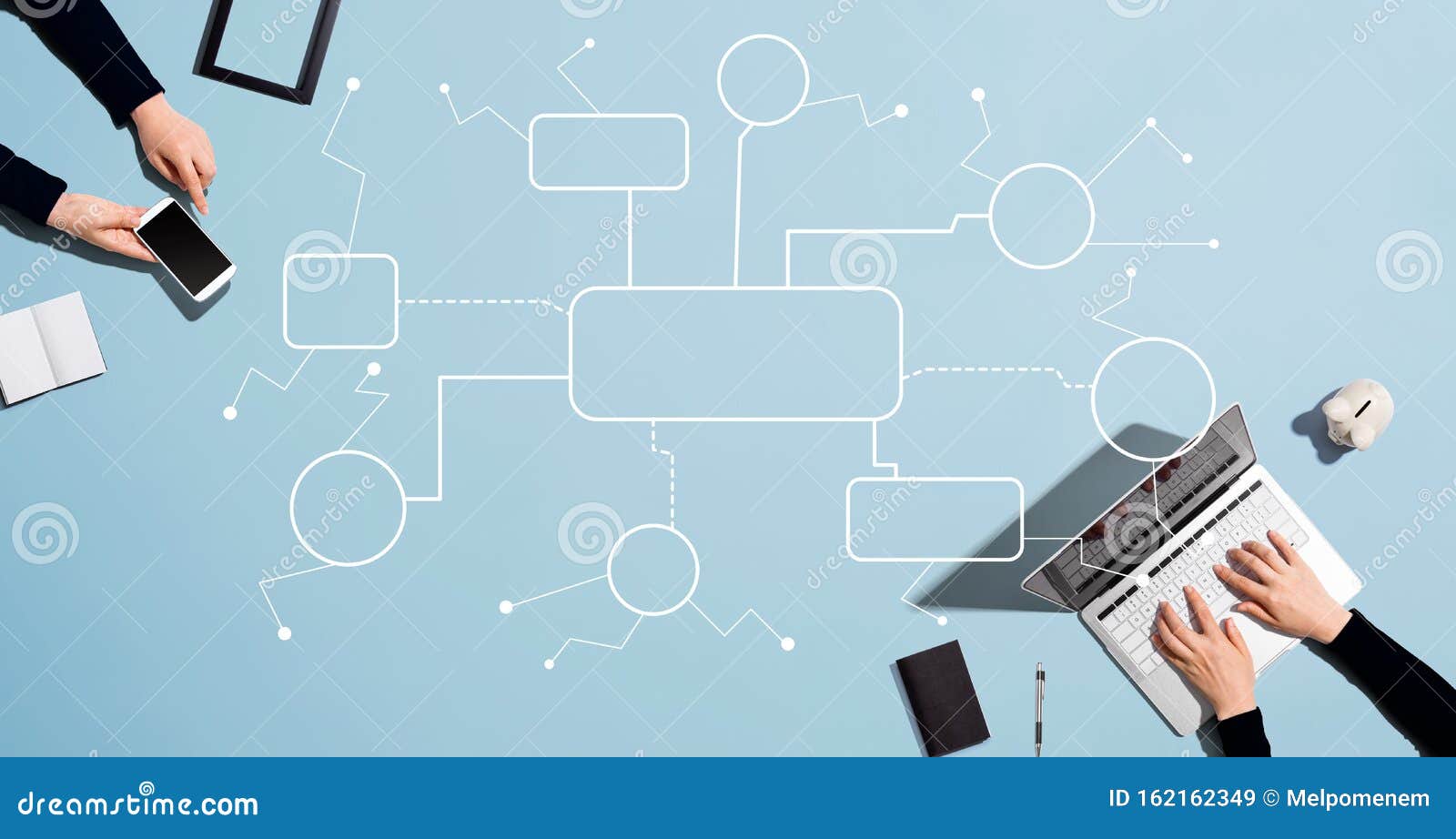 Flowchart With People Working Together Stock Image | CartoonDealer.com ...