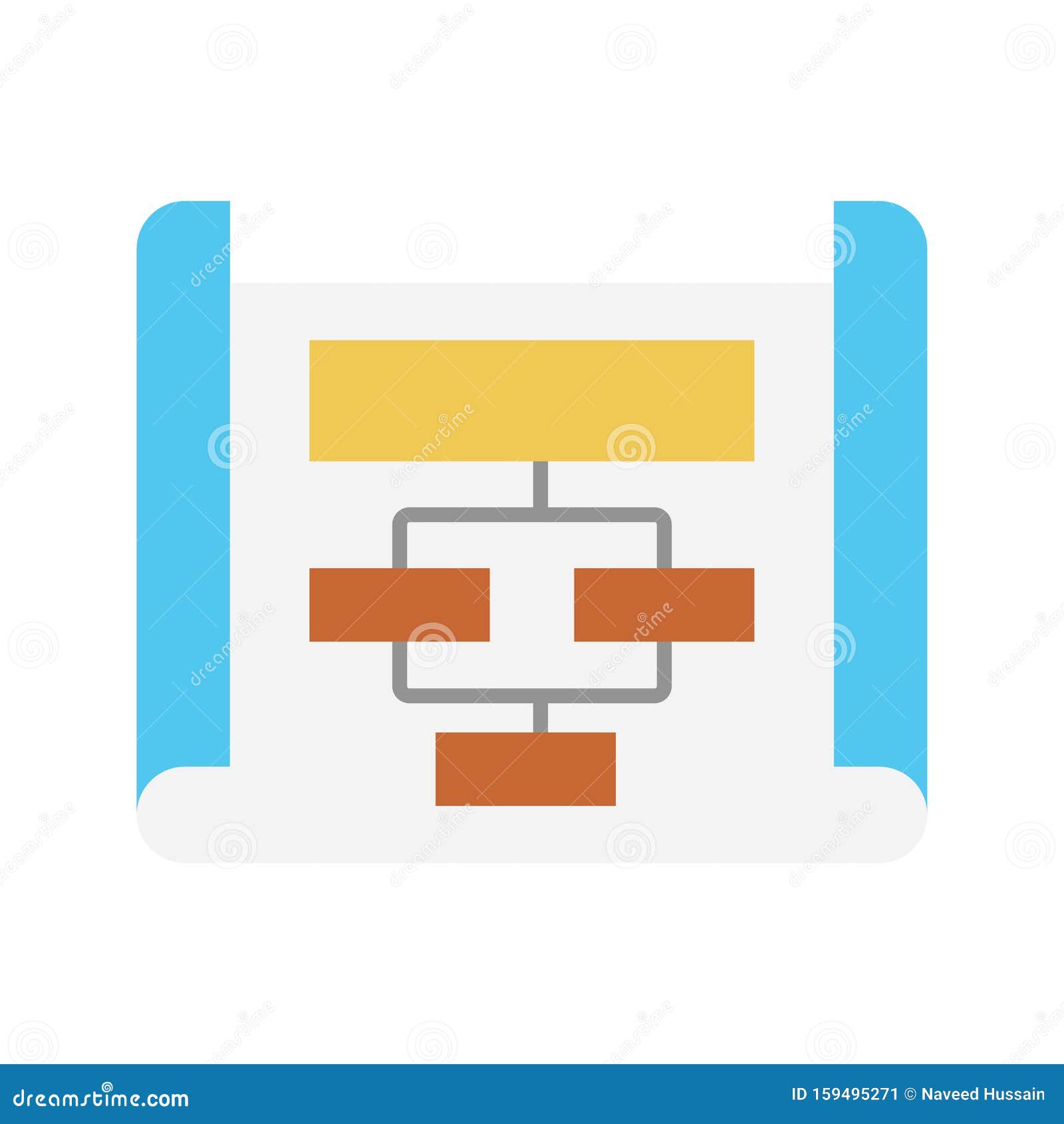 Flowchart Reception Vector Flat Icon Stock Vector - Illustration of ...