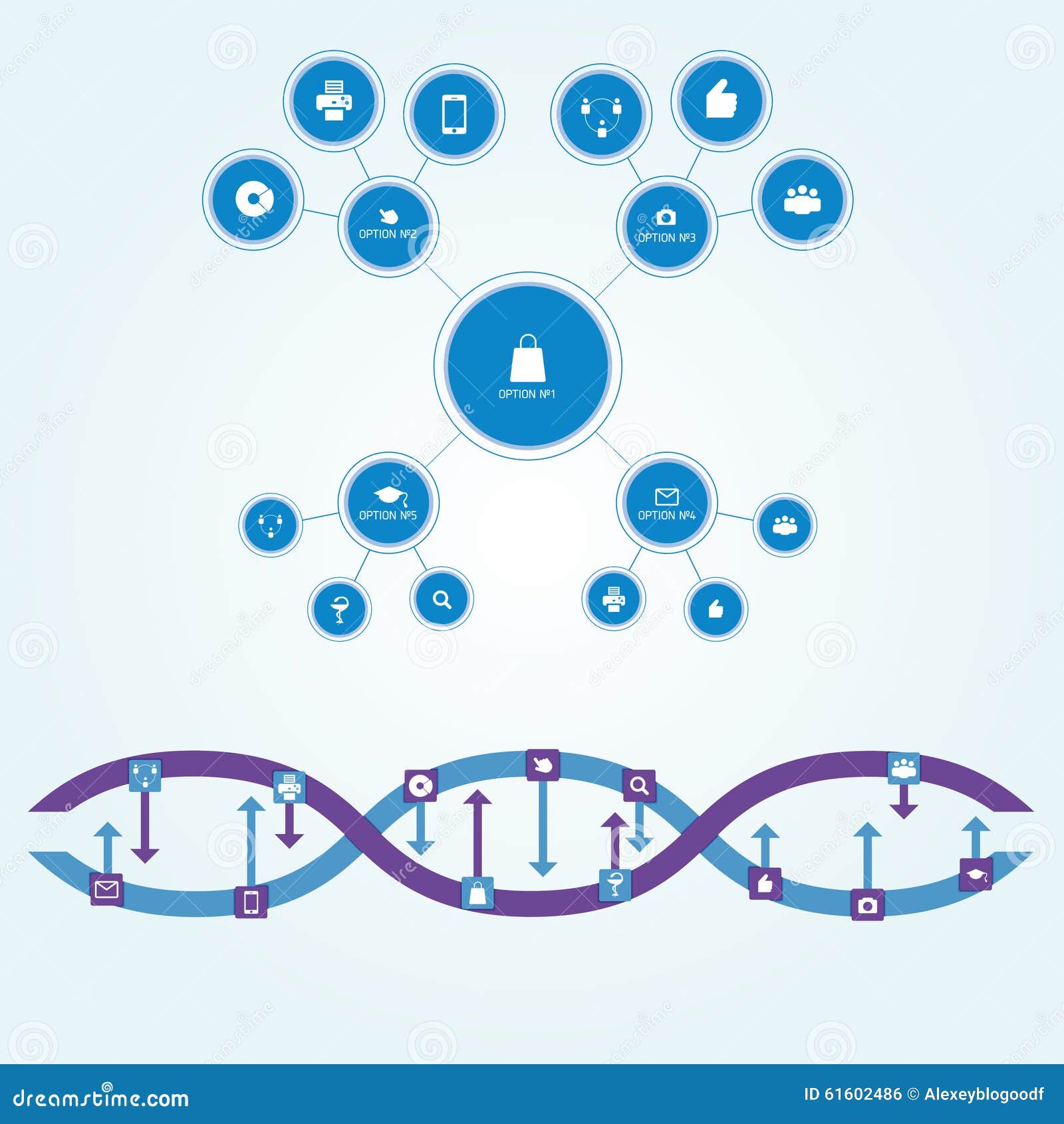Flowchart Scheme of Circles of Different Sizes Connected by Straight ...