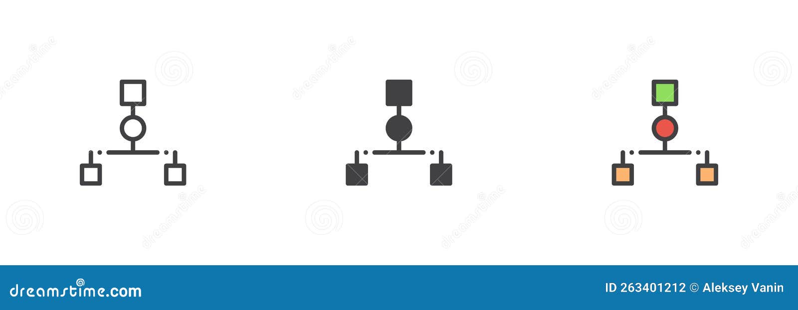 Flowchart Scheme Different Style Icon Set Stock Vector - Illustration ...