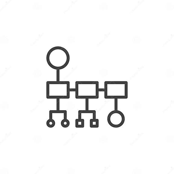 Flowchart scheme line icon stock vector. Illustration of graphics - 283705243