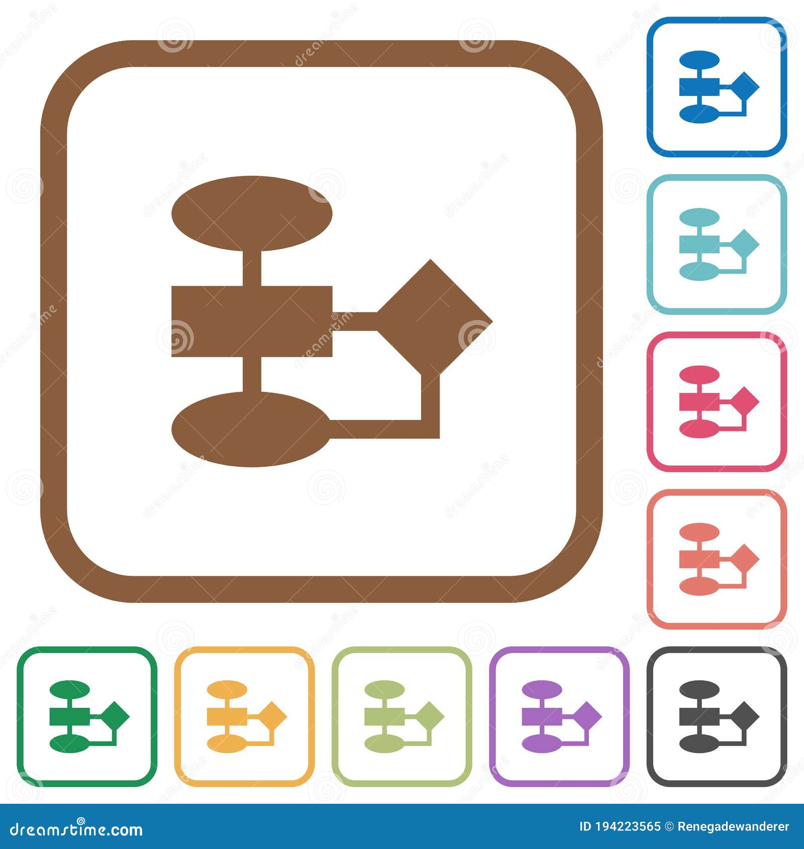 Flowchart simple icons stock vector. Illustration of elements - 194223565