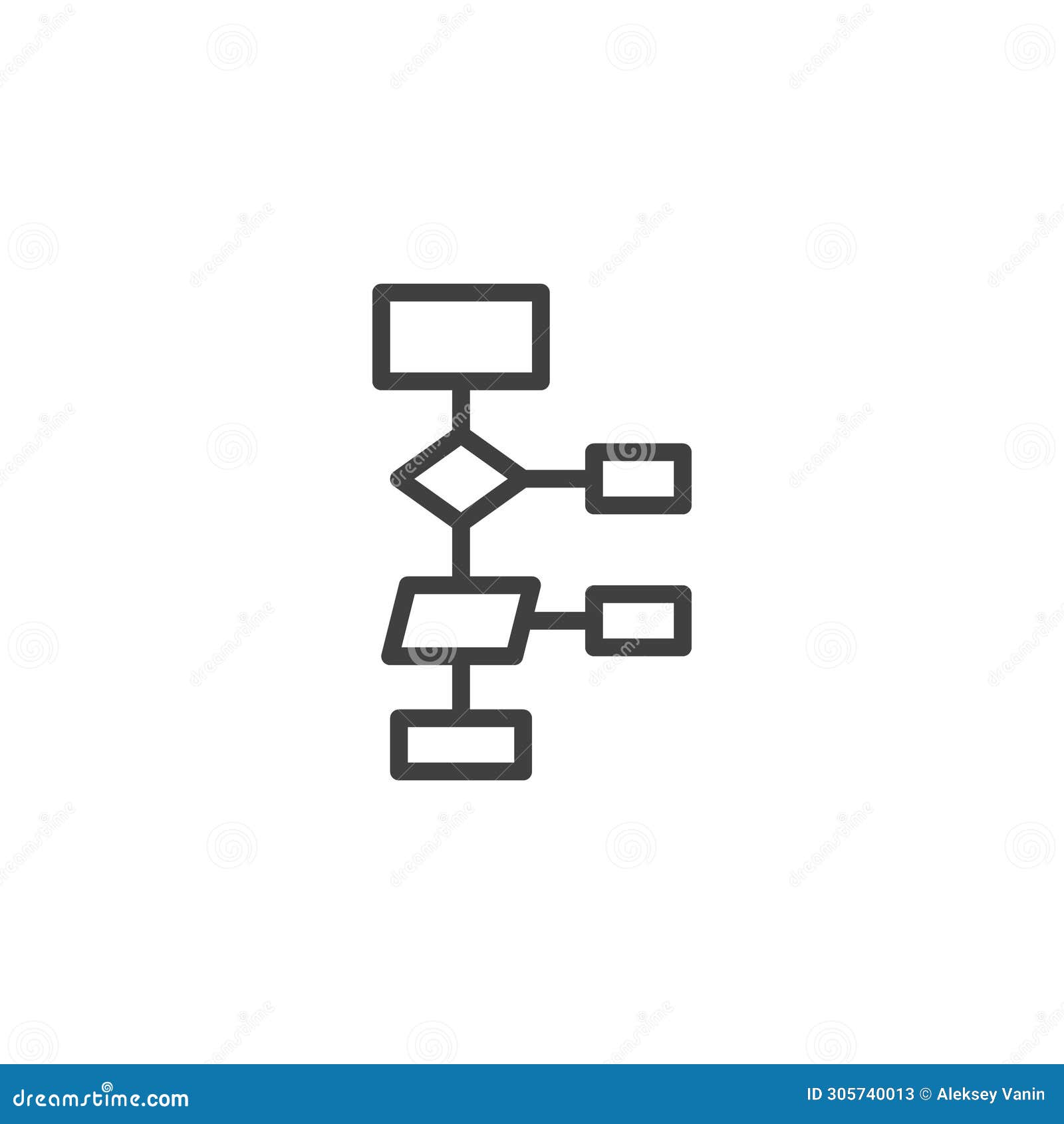 Flowchart steps line icon stock illustration. Illustration of outline ...