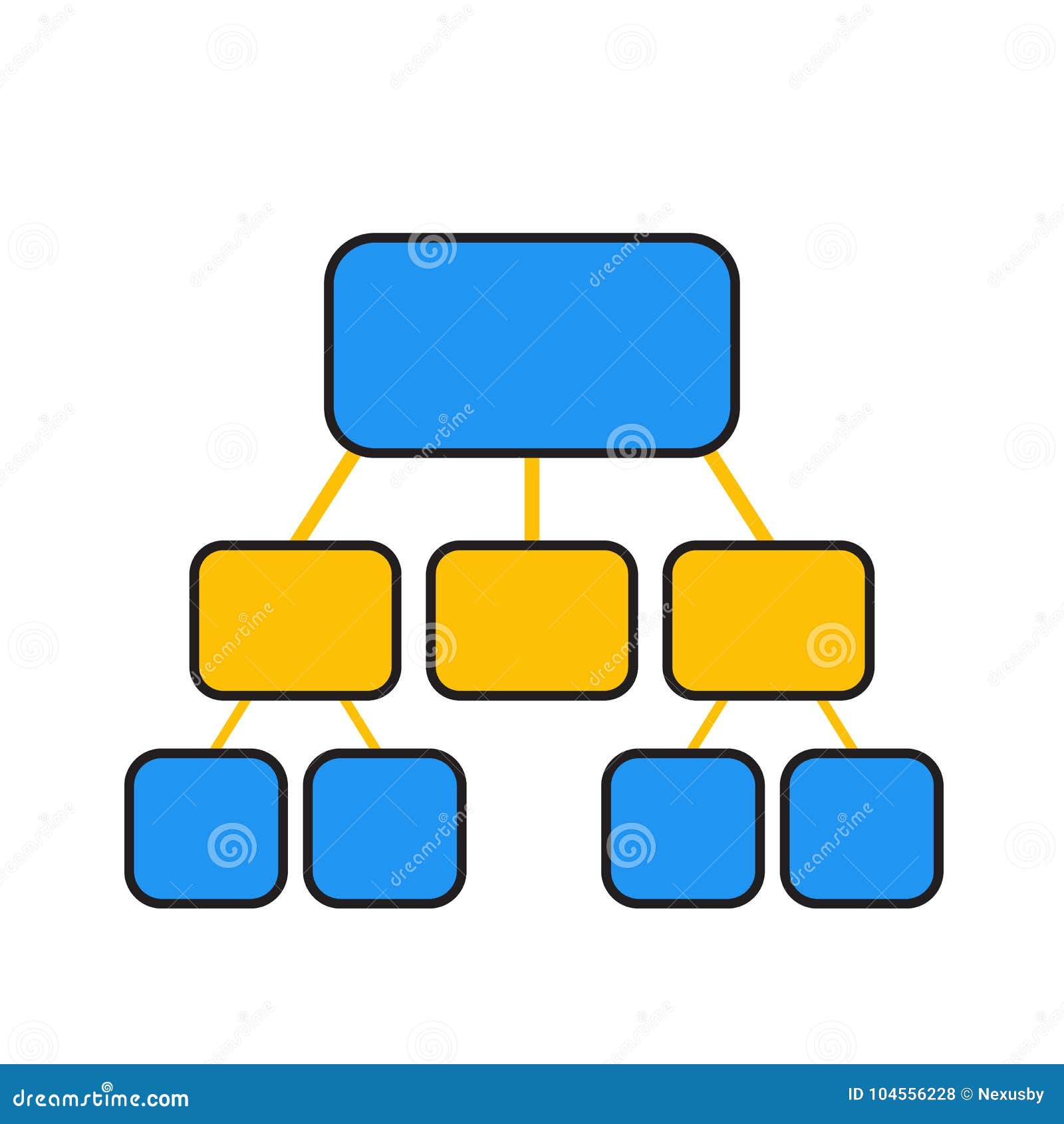 Flowchart Template in Blue and Yellow Stock Vector - Illustration of ...