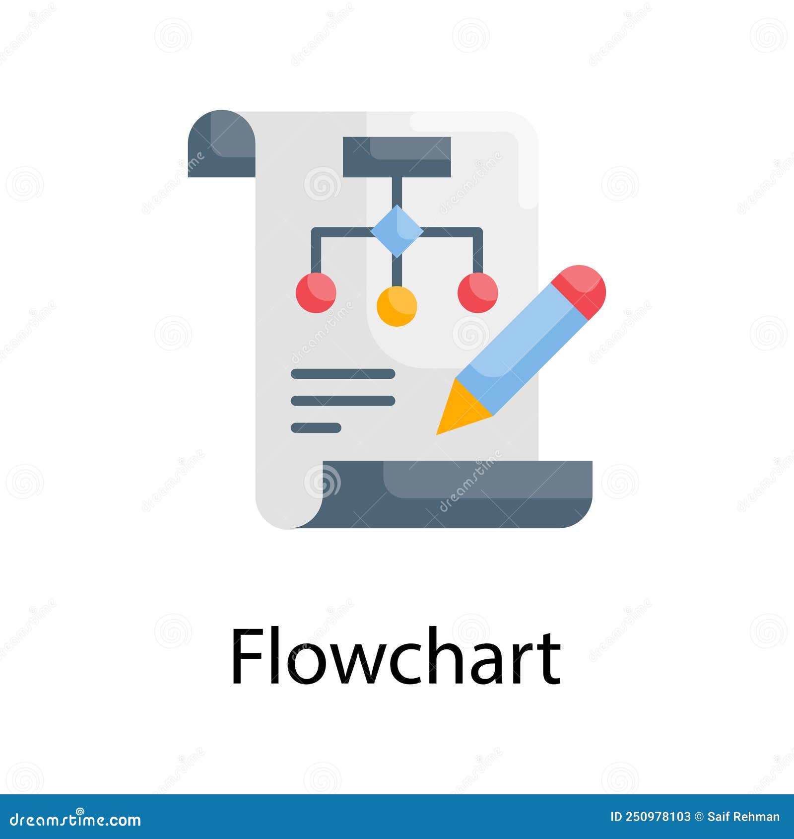 Flowchart Vector Outline Icon Design Illustration. Stock Vector ...