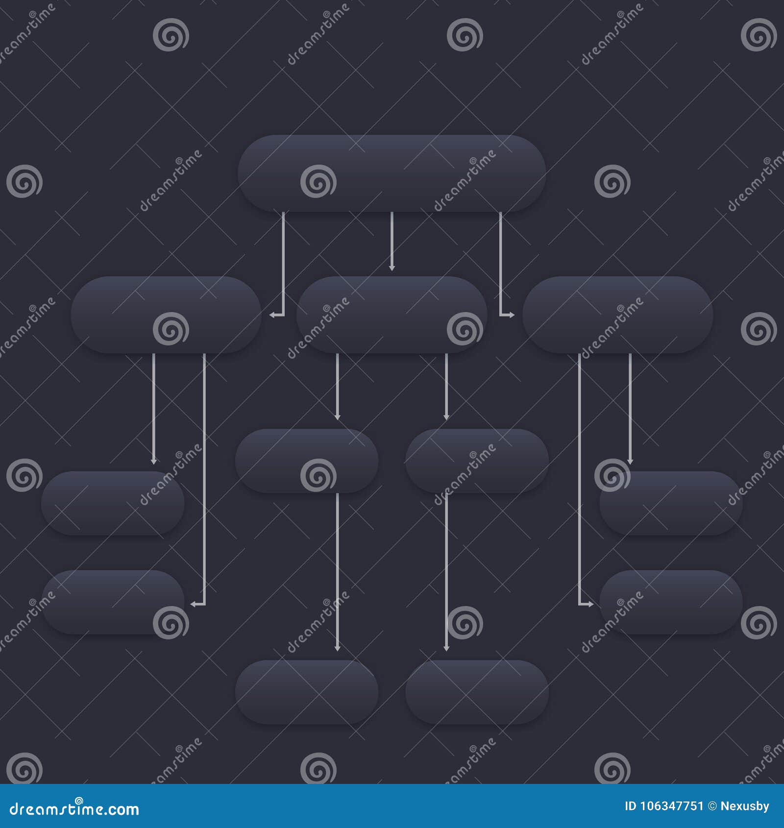 Flowchart Vector Template, Dark Version Stock Vector - Illustration of ...