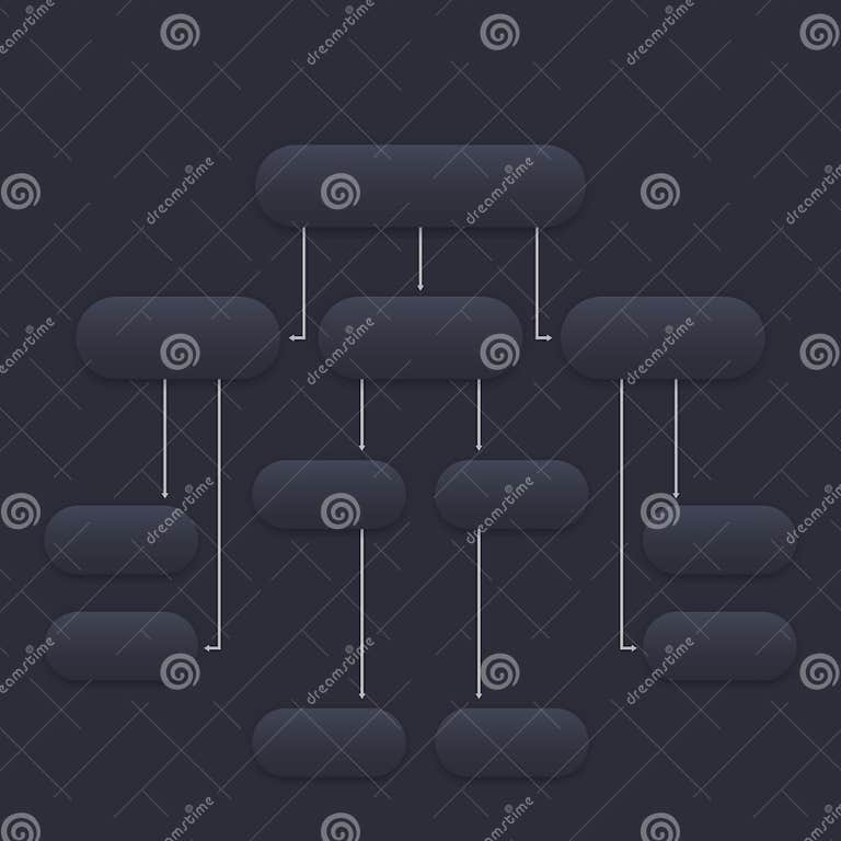 Flowchart Vector Template, Dark Version Stock Vector - Illustration of ...