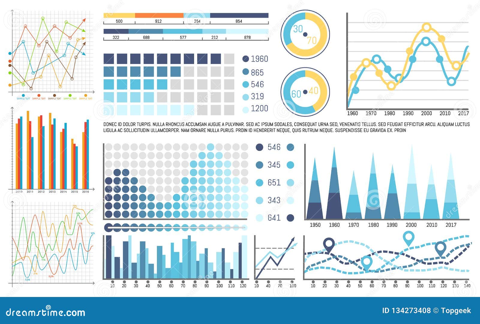 Flowcharts Structures, Organisation of Visual Data Stock Vector ...