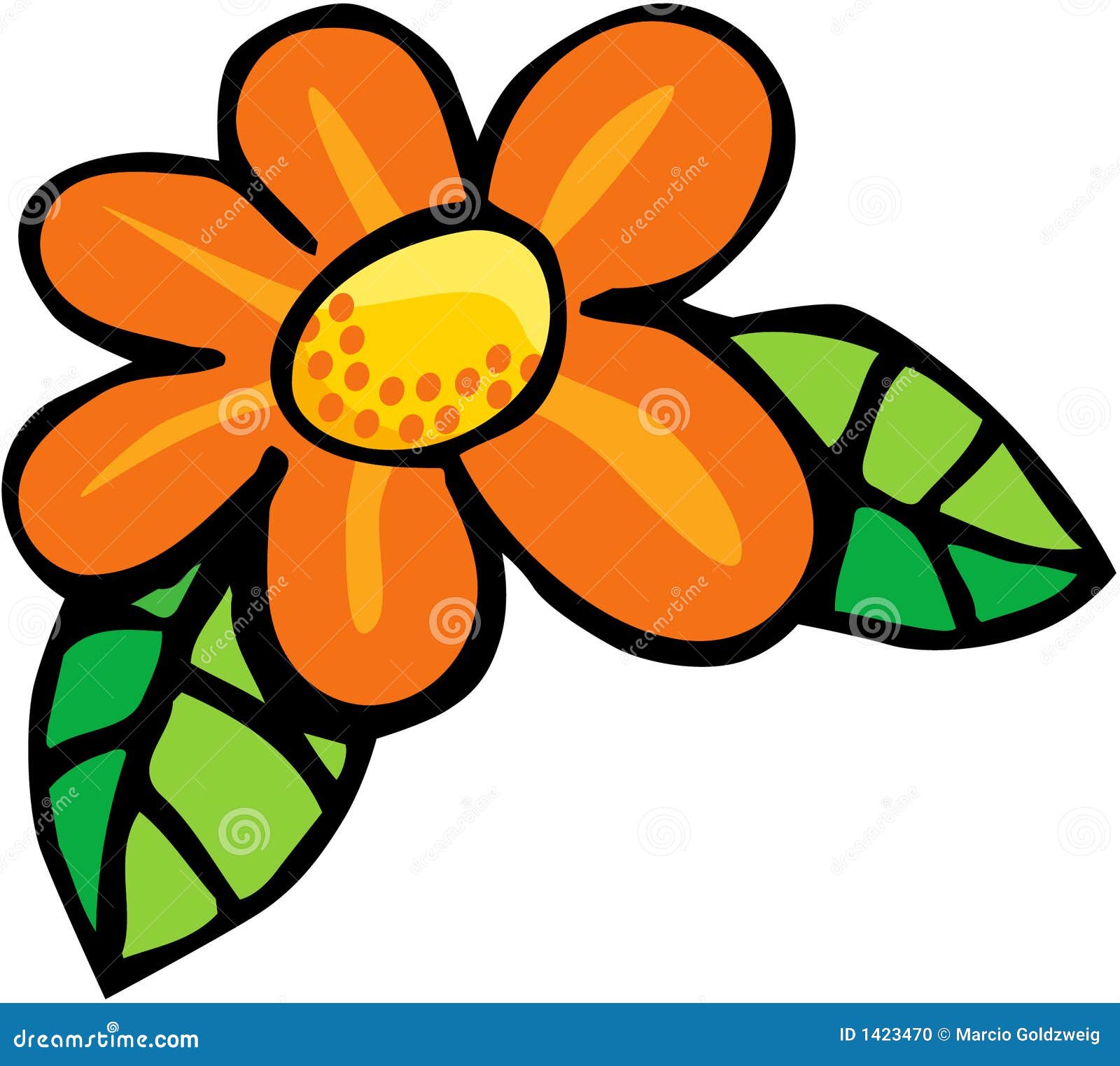 Flower stock illustration. Illustration of cartoon, floweret - 1423470