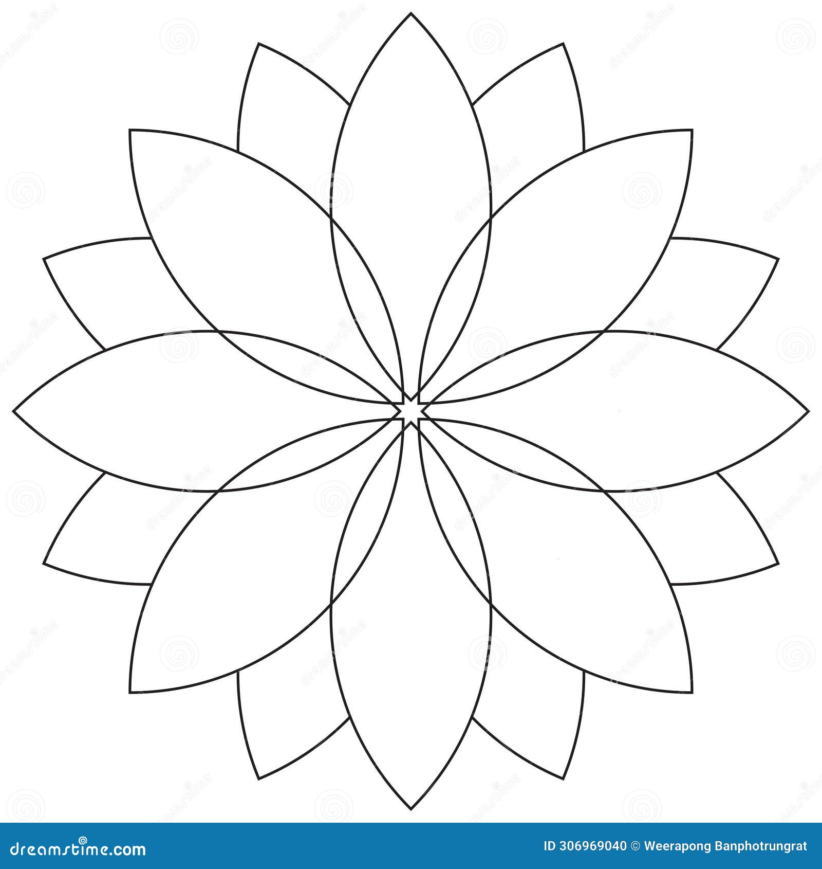 Sacred Geometry Lotus, Flower Outline, Floral Icon, Abstract Flower for ...