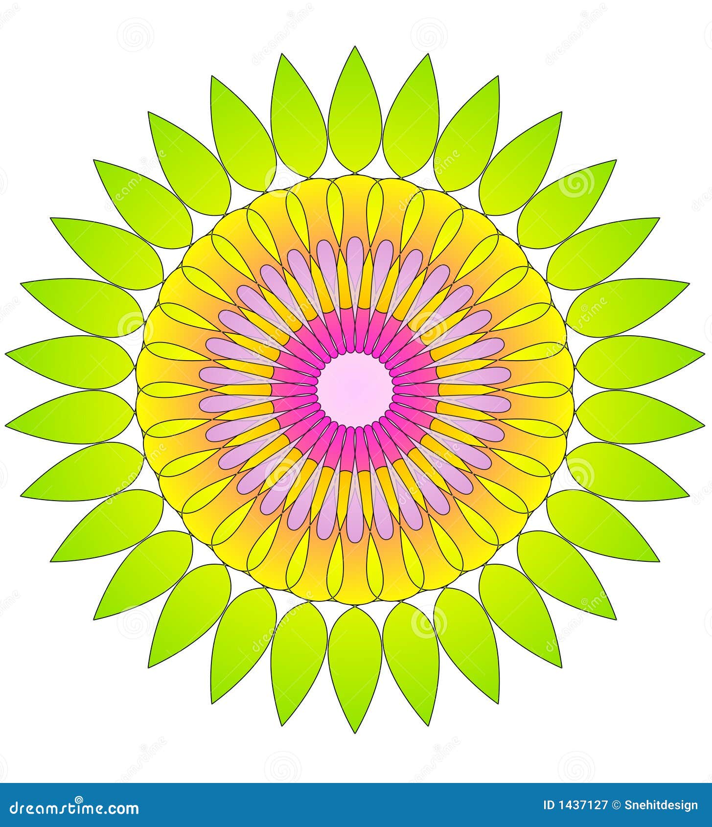 Flower Abstract- Circular Pattern Stock Illustration - Illustration of ...