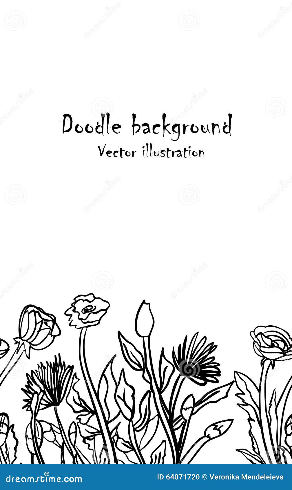 Flower Abstract Hand-drawn Retro Waves Pattern, Wavy Background. Stock ...